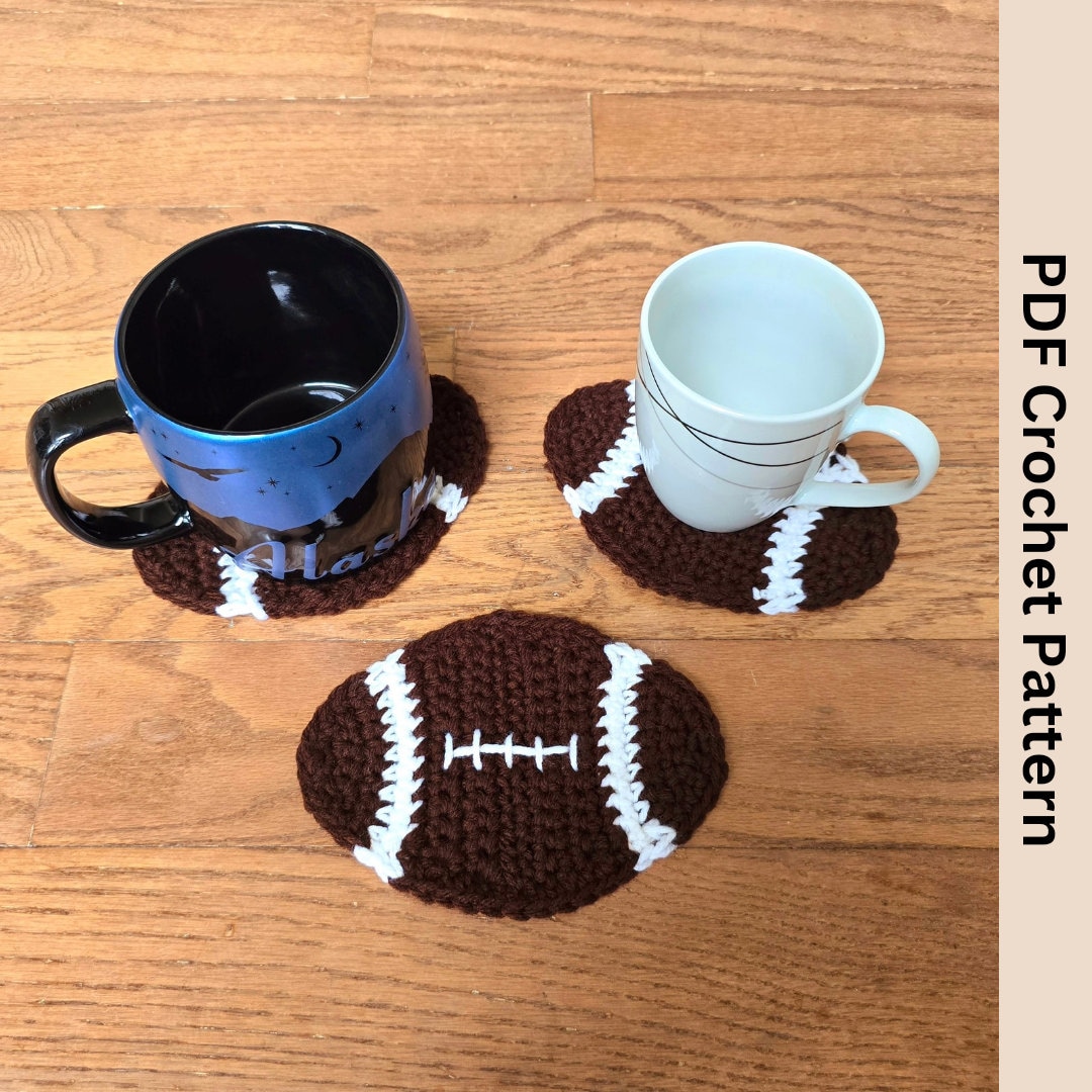 Football Coaster Crochet Pattern: Easy Applique (PDF Digital Download ...