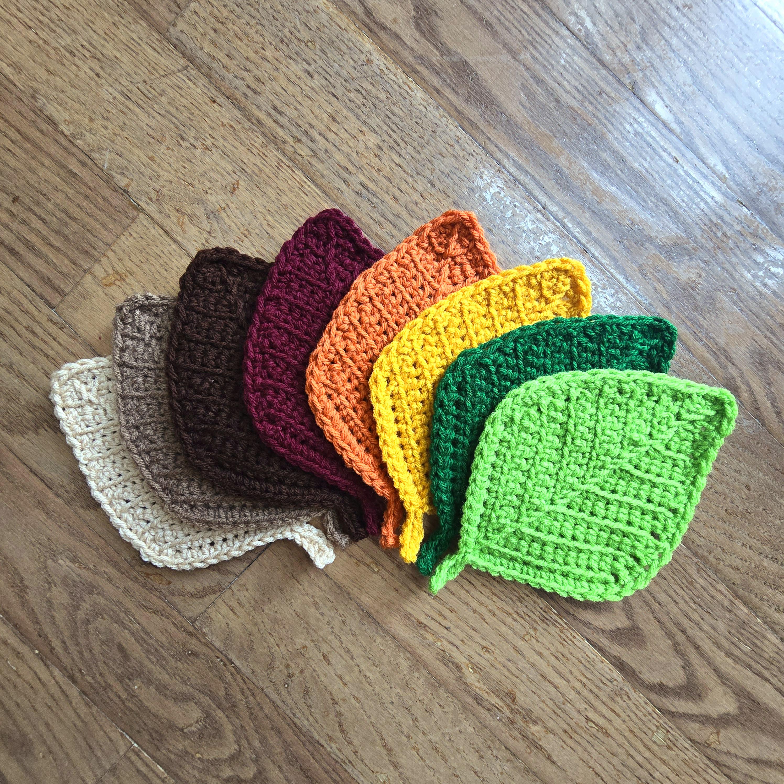 Fall Leaf Crochet Coaster Patterns: Ridged & Rounded Leaf (PDF Pattern ...