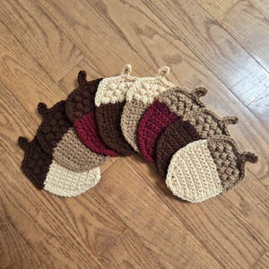 Acorn Crochet Coaster Pattern, Acorn Coaster Crochet Pattern for Fall ...