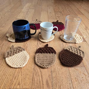 Acorn Crochet Coaster Pattern, Acorn Coaster Crochet Pattern for Fall ...