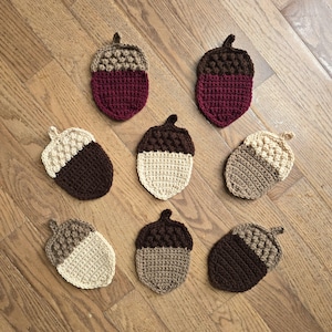 Acorn Crochet Coaster Pattern, Acorn Coaster Crochet Pattern for Fall ...