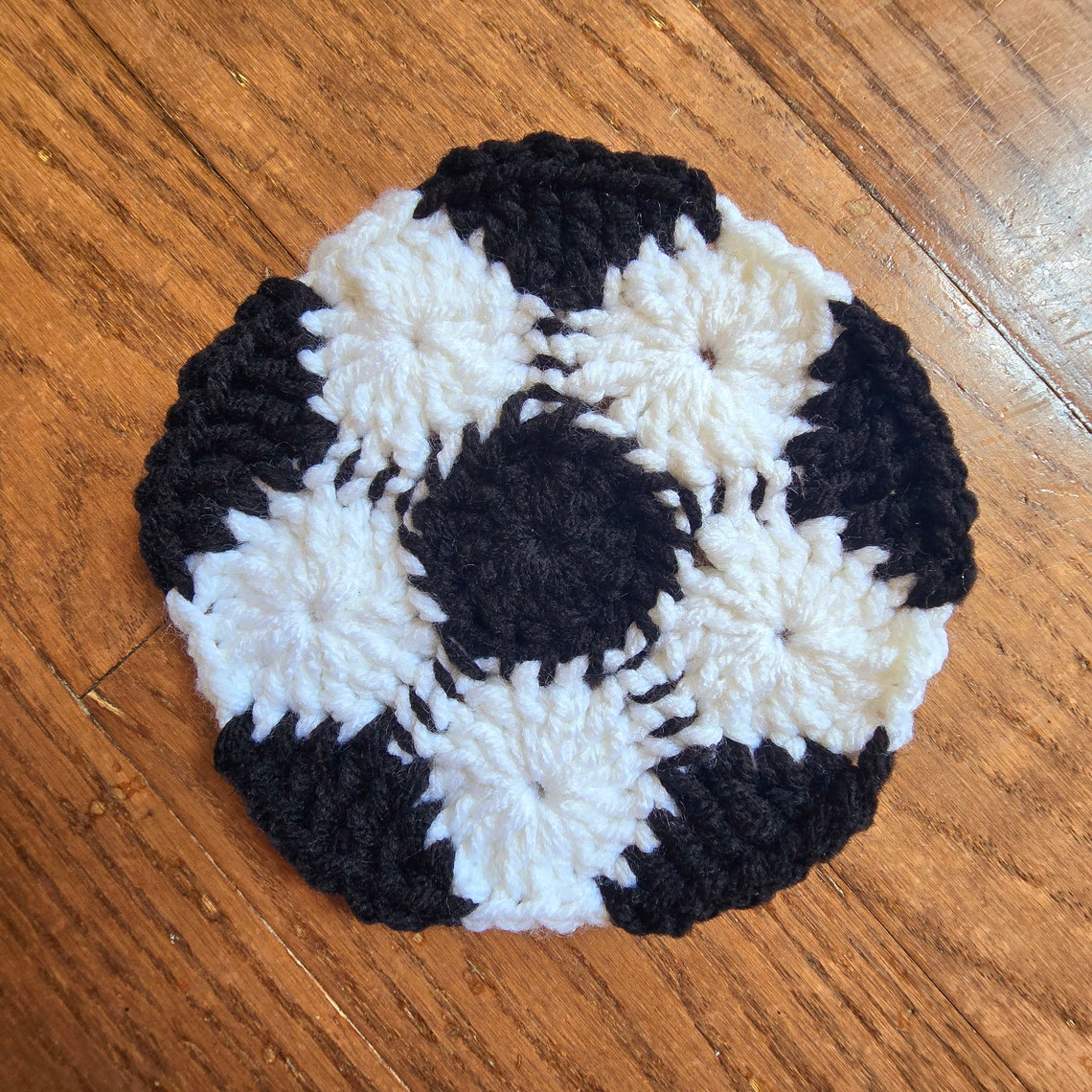 Soccer Ball Coaster Crochet Pattern: Sports Decor Applique (PDF Digital ...