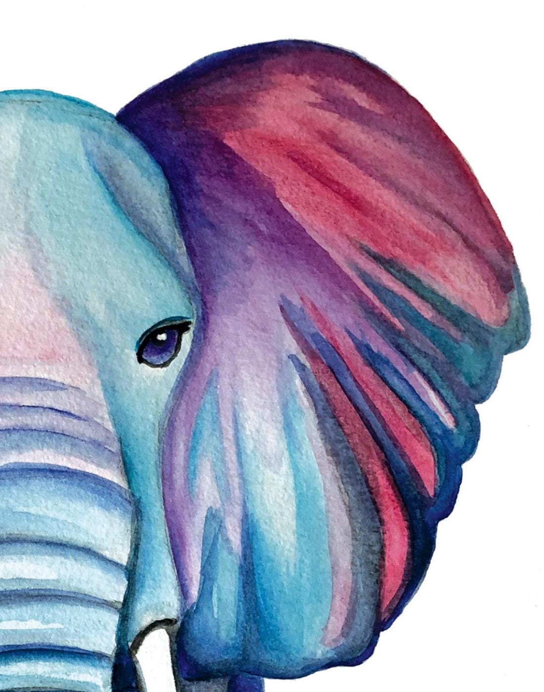 Lotus Flower, Elephant, Lucky Elephant, Spirit Animal, Art Print - Etsy