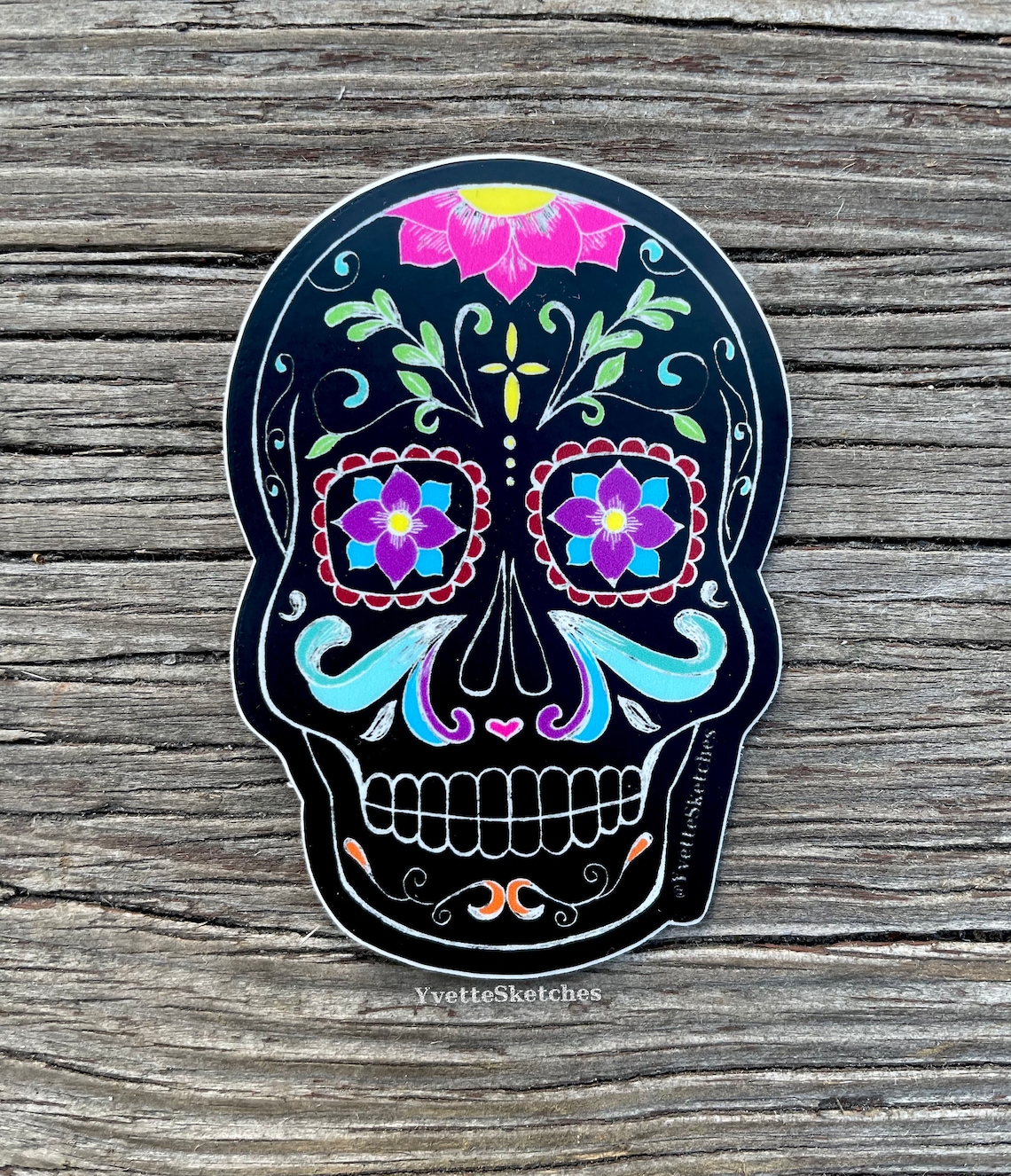 Sugar Skull Sticker, Sticker, Stickers, Laptop Stickers, Decals - Etsy UK