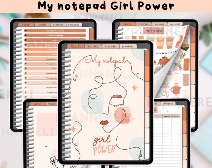 Student Digital Notebook GIRL POWER Digital Notes School - Etsy