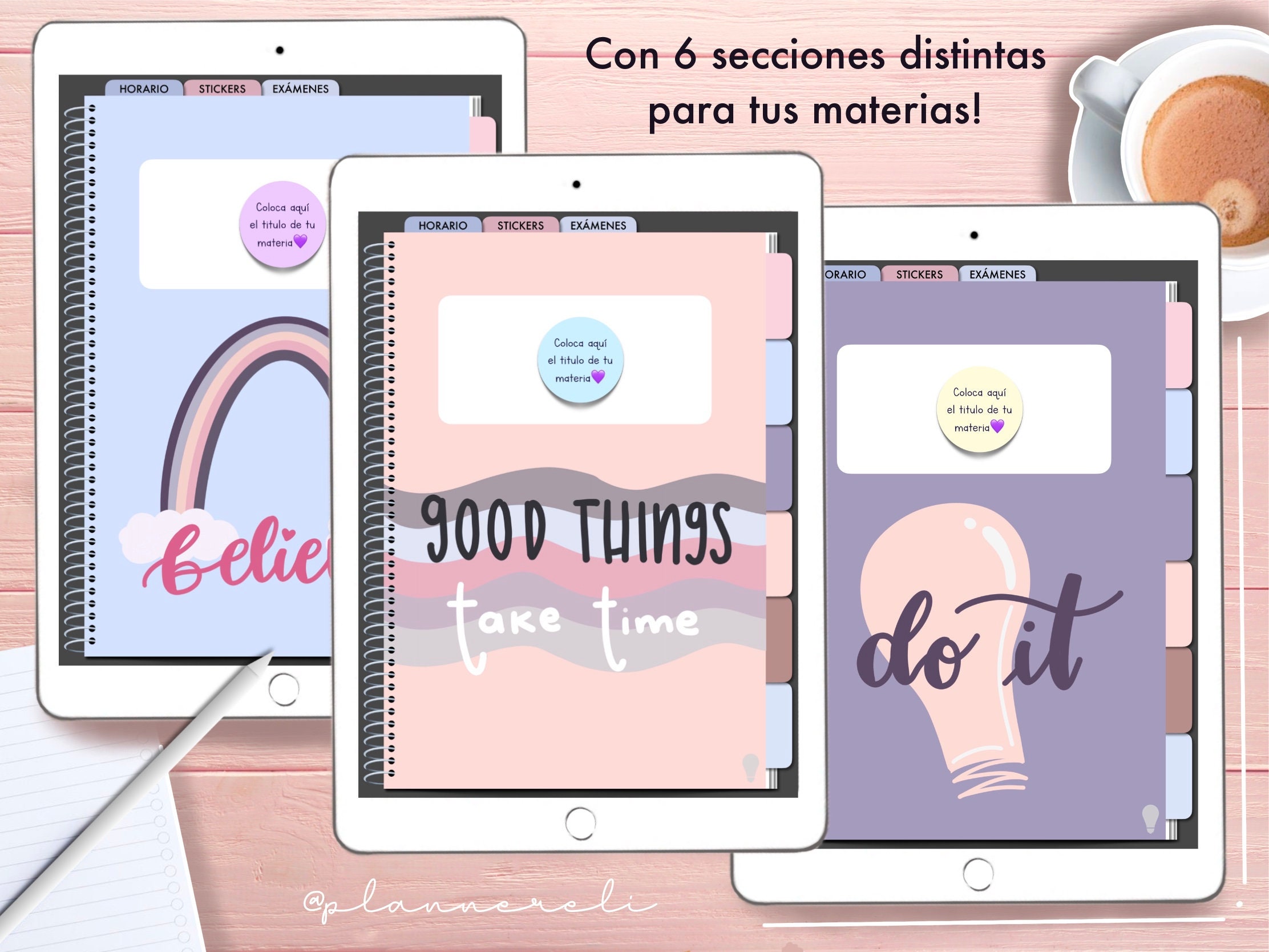 Student Digital Notebook, for digital notes, school planner, sticker ...