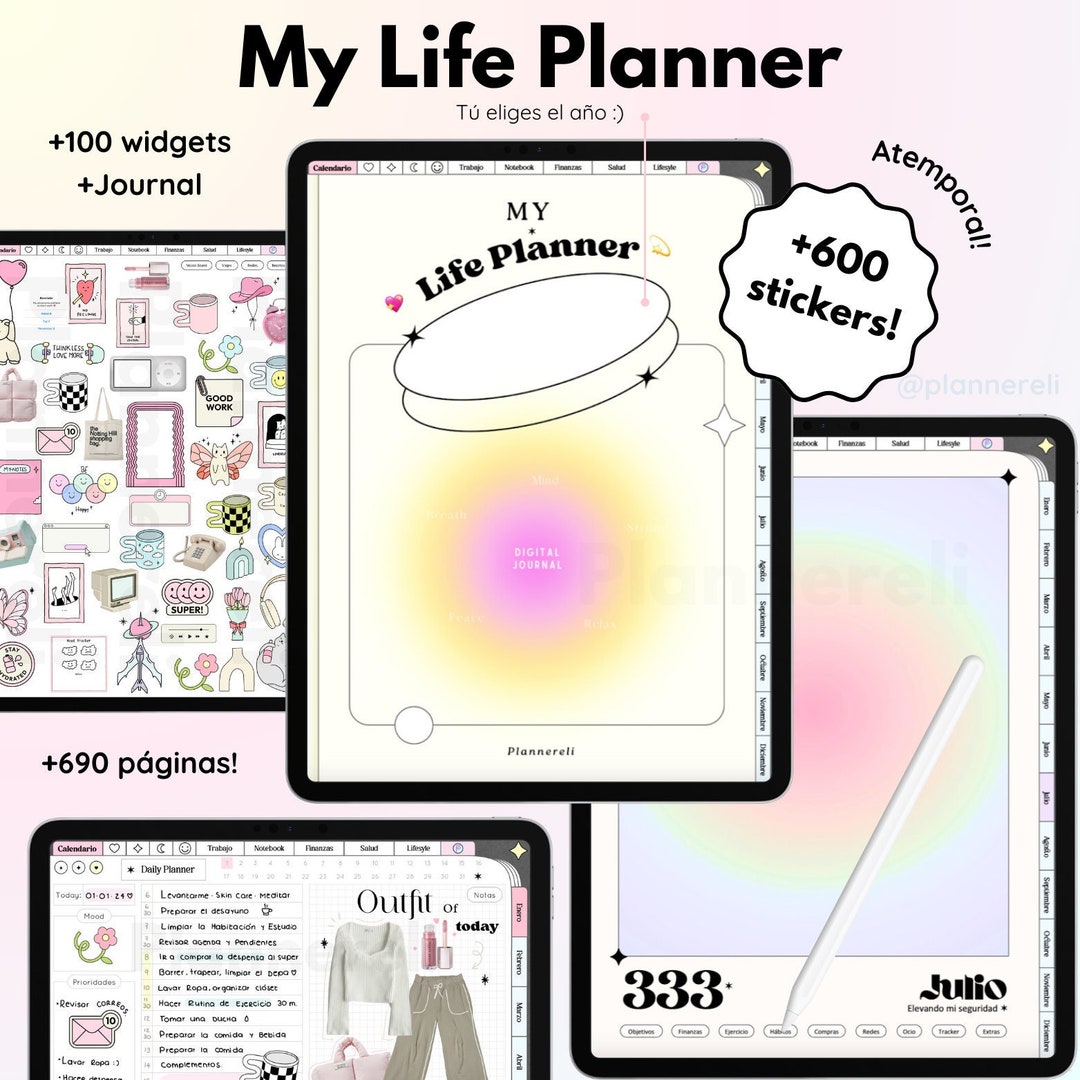 My Life Planner 2024 Digital planner Digital notes Aesthetic undated ...
