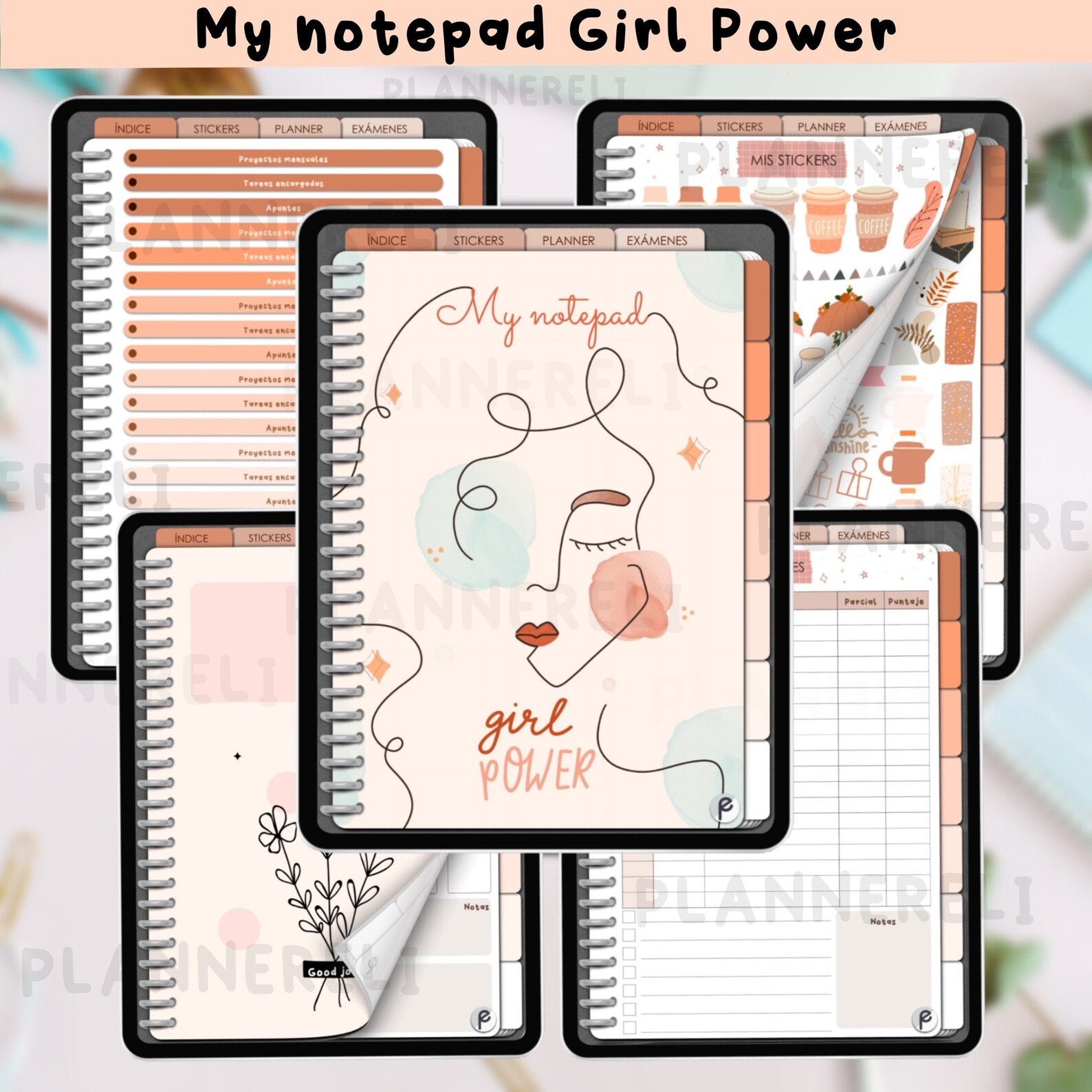 Student Digital Notebook | GIRL POWER | Digital Notes | School Planner ...