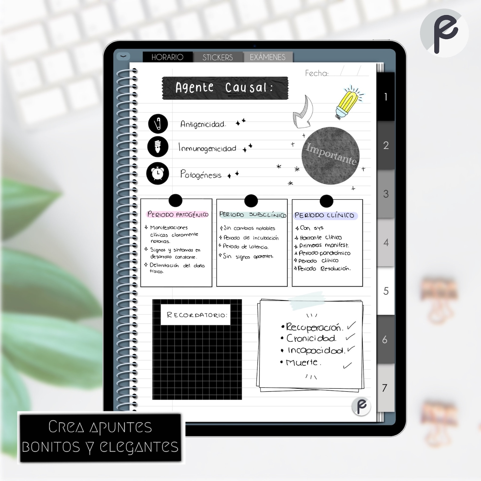 Minimalist Notebook Unisex Student Planner | Digital Notepad | Dark ...