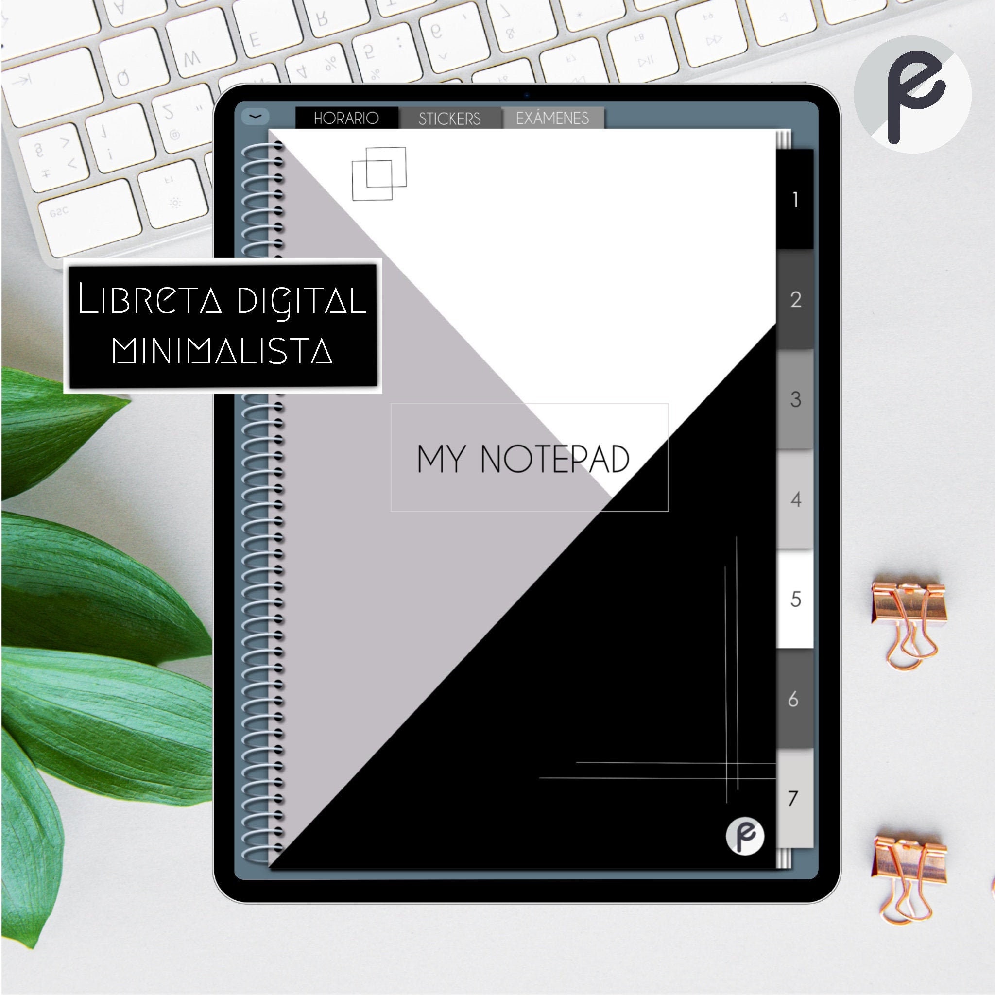 Minimalist Notebook Unisex Student Planner | Digital Notepad | Dark ...
