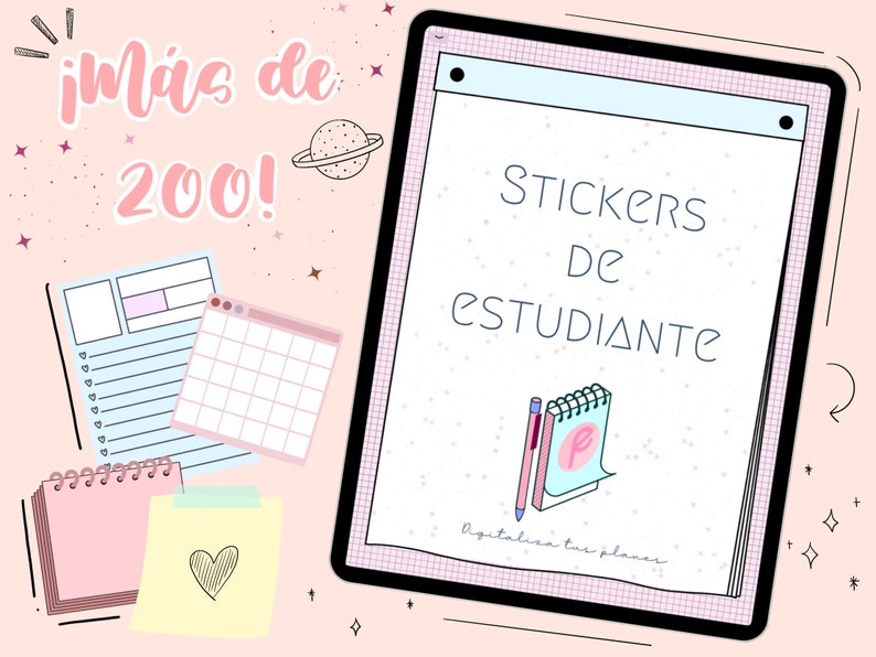 Student Digital Stickers iPad Planner Stickers Digital Notebook Notepad ...