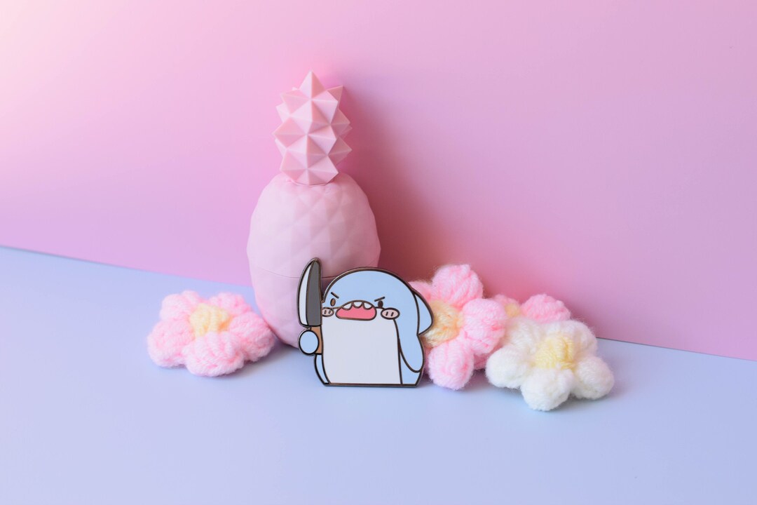 Cute Shark Enamel Pin, Kawaii Shark Hard Enamel Pins, Funny Marine Fish ...
