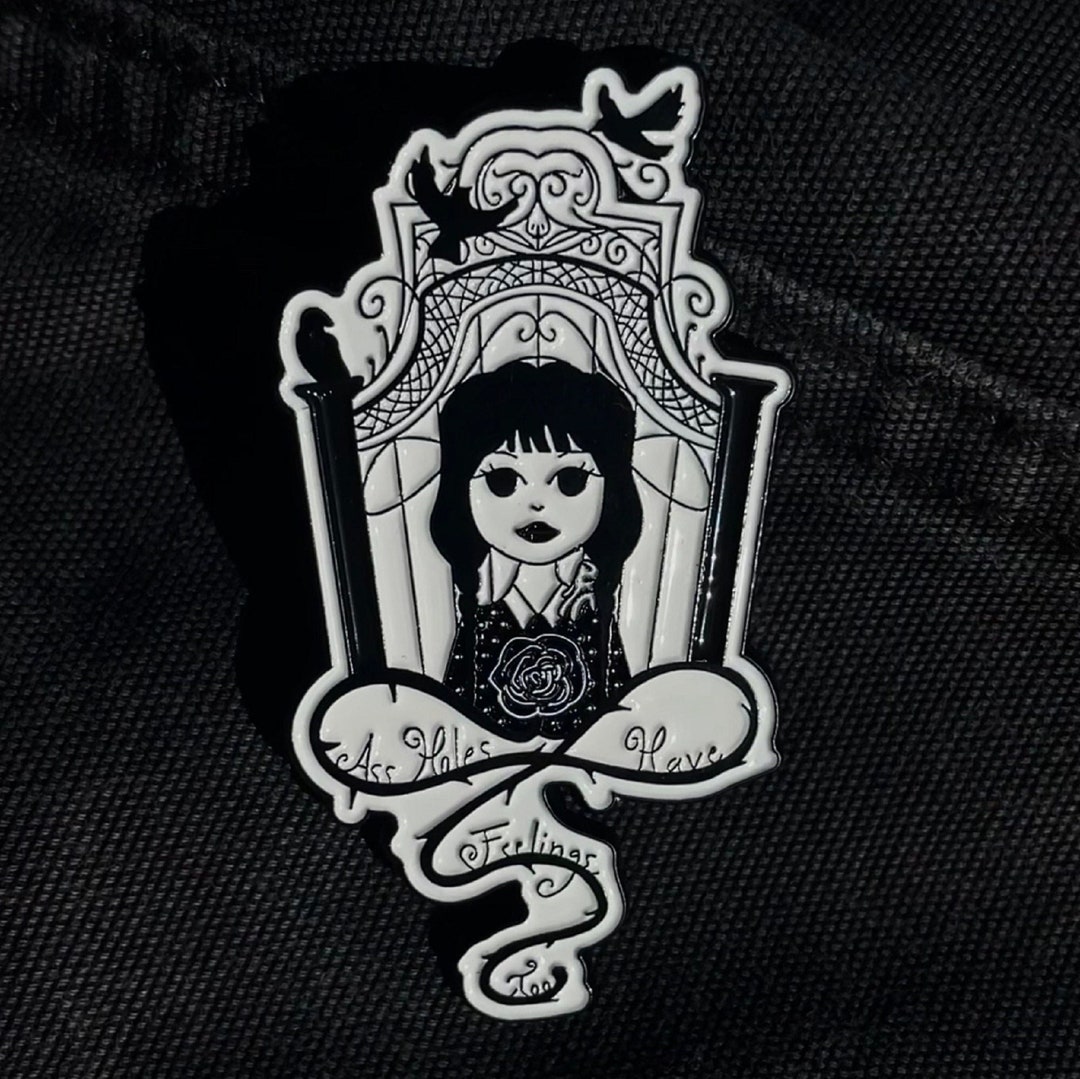 Wednesday Addams Pin, Hard Enamel Pin, Cool Pins, Cute Enamel Pins ...