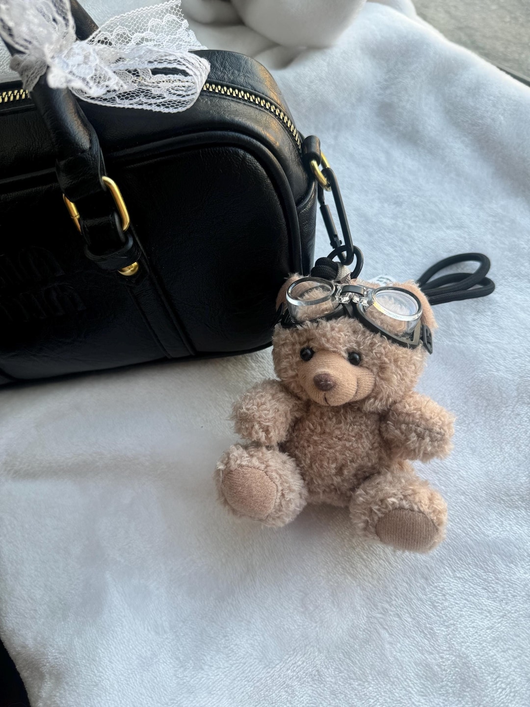 Cute Teddy Bear Plush Bag Charm, Plushie Keychain, Toy Handbag ...