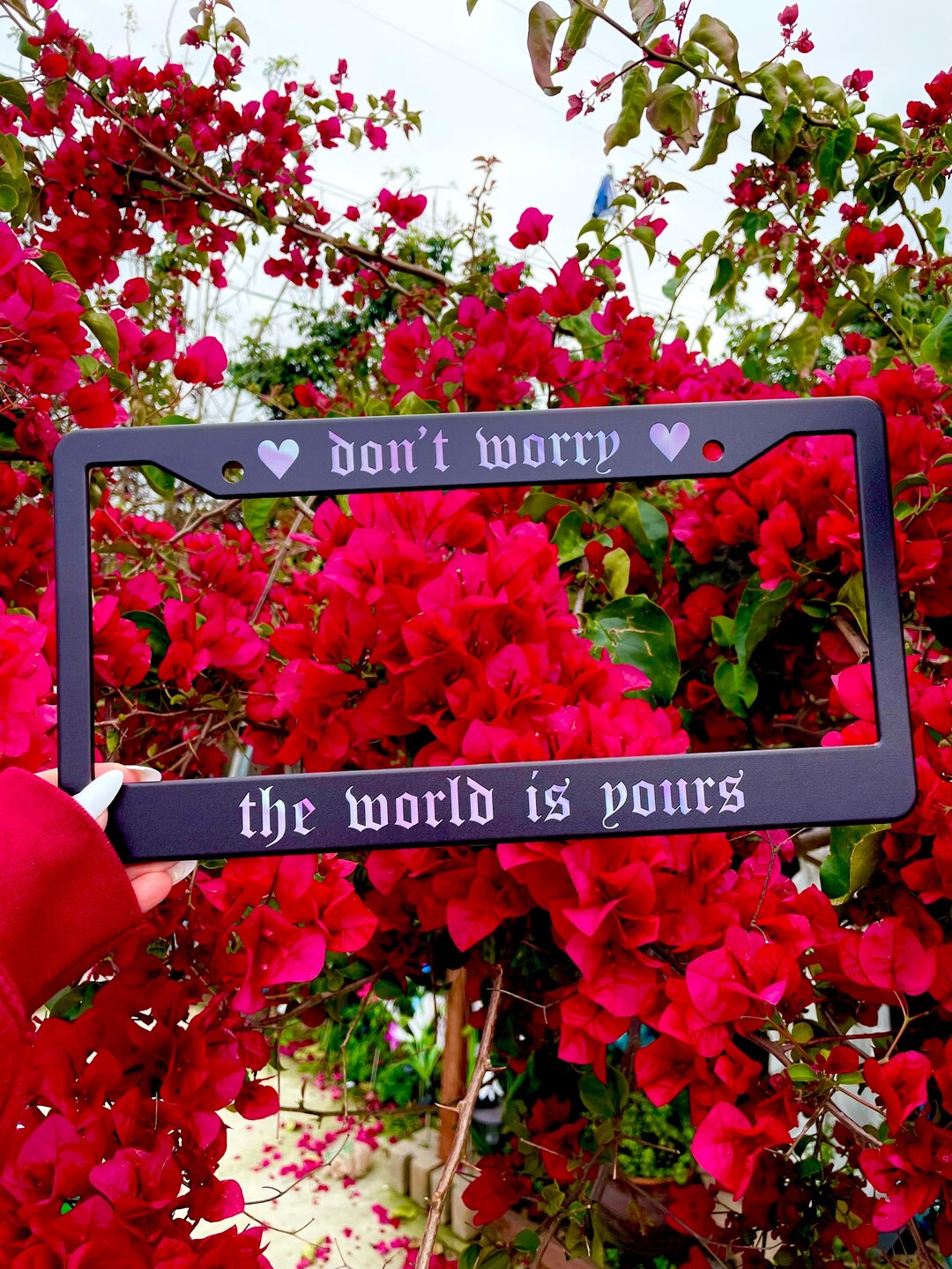 Dont Worry License Plate Frame, Cute Car Accessories, Kawaii Pink Car ...