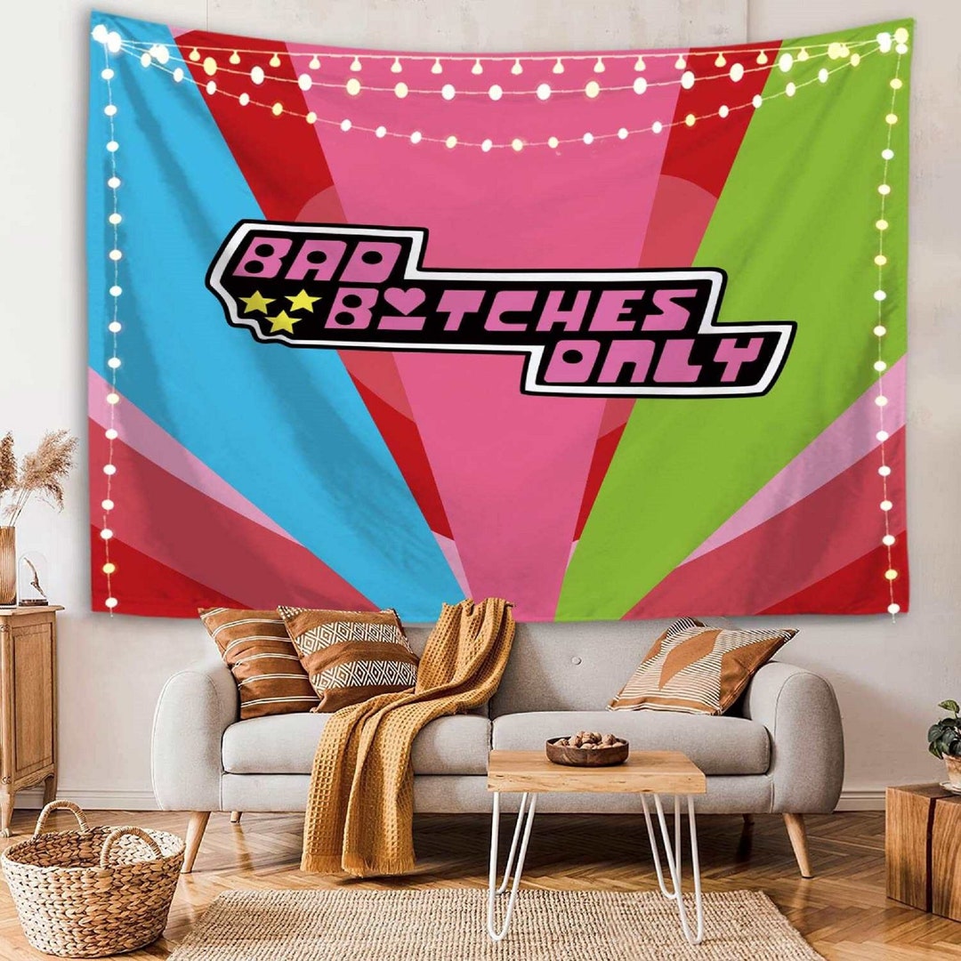 Power Puff Girls Tapestry, Rainbow Tapestry, Tapestry Aesthetic, Funny ...