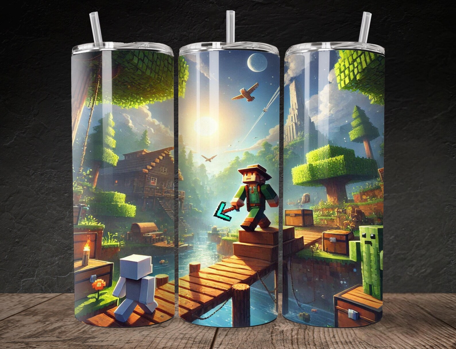 Minecraft 20 Oz Tumbler Wrap, 3 Png Designs, Sublimation Wraps - Etsy