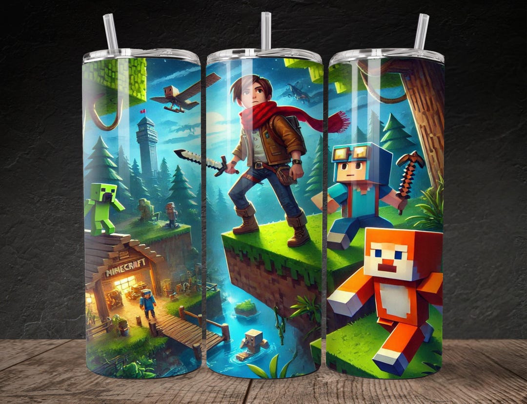 Minecraft 20 Oz Tumbler Wrap, 3 Png Designs, Sublimation Wraps - Etsy