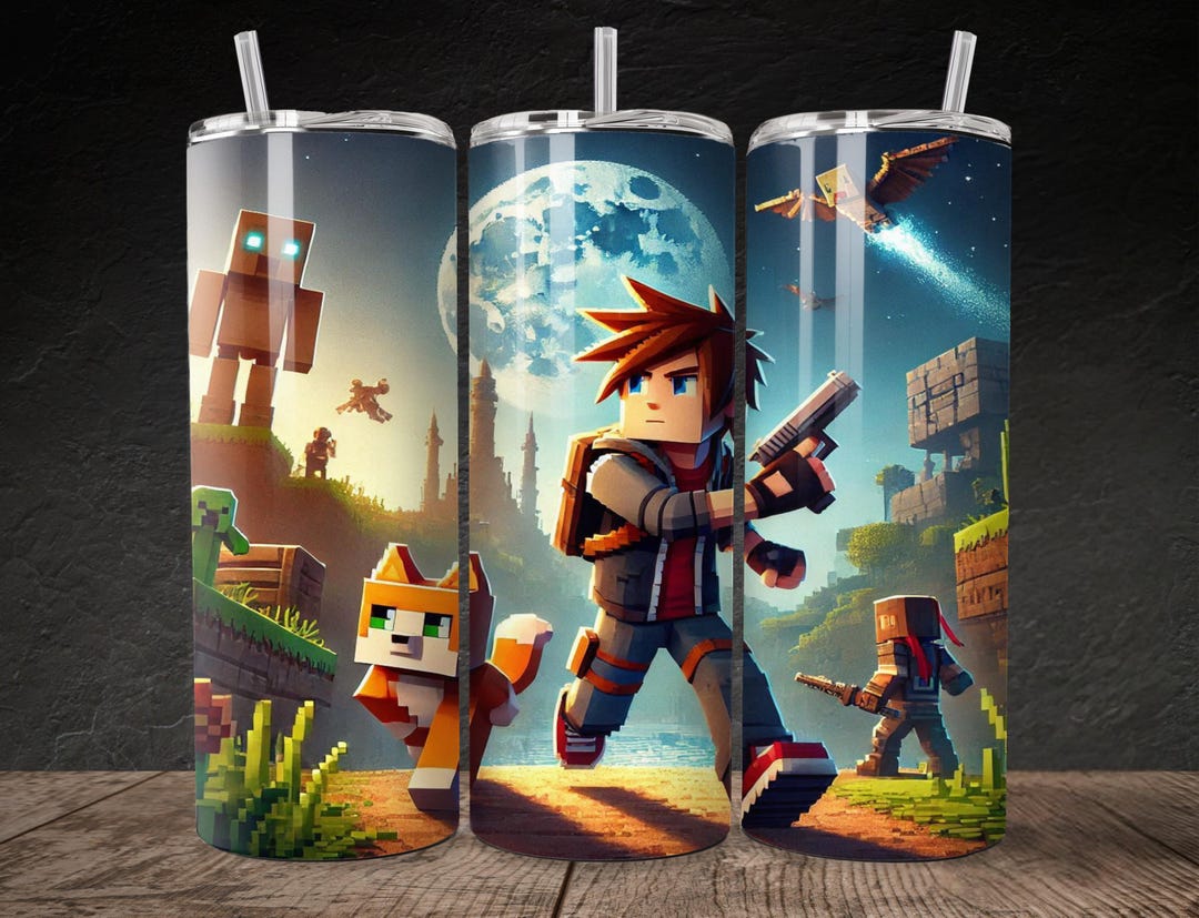 Minecraft 20 Oz Tumbler Wrap, 3 Png Designs, Sublimation Wraps - Etsy