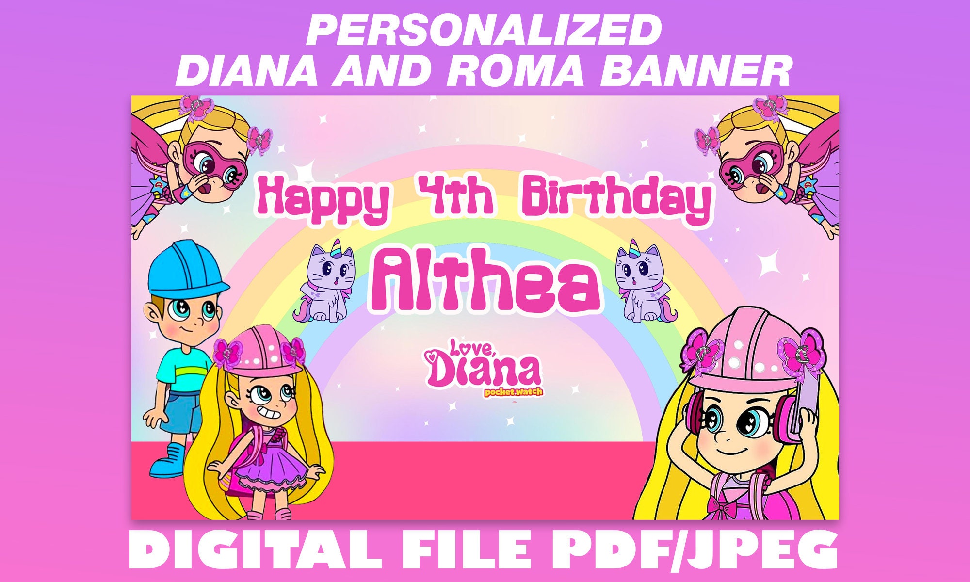 Diana And Roma Backdrop Design Digital File Etsy