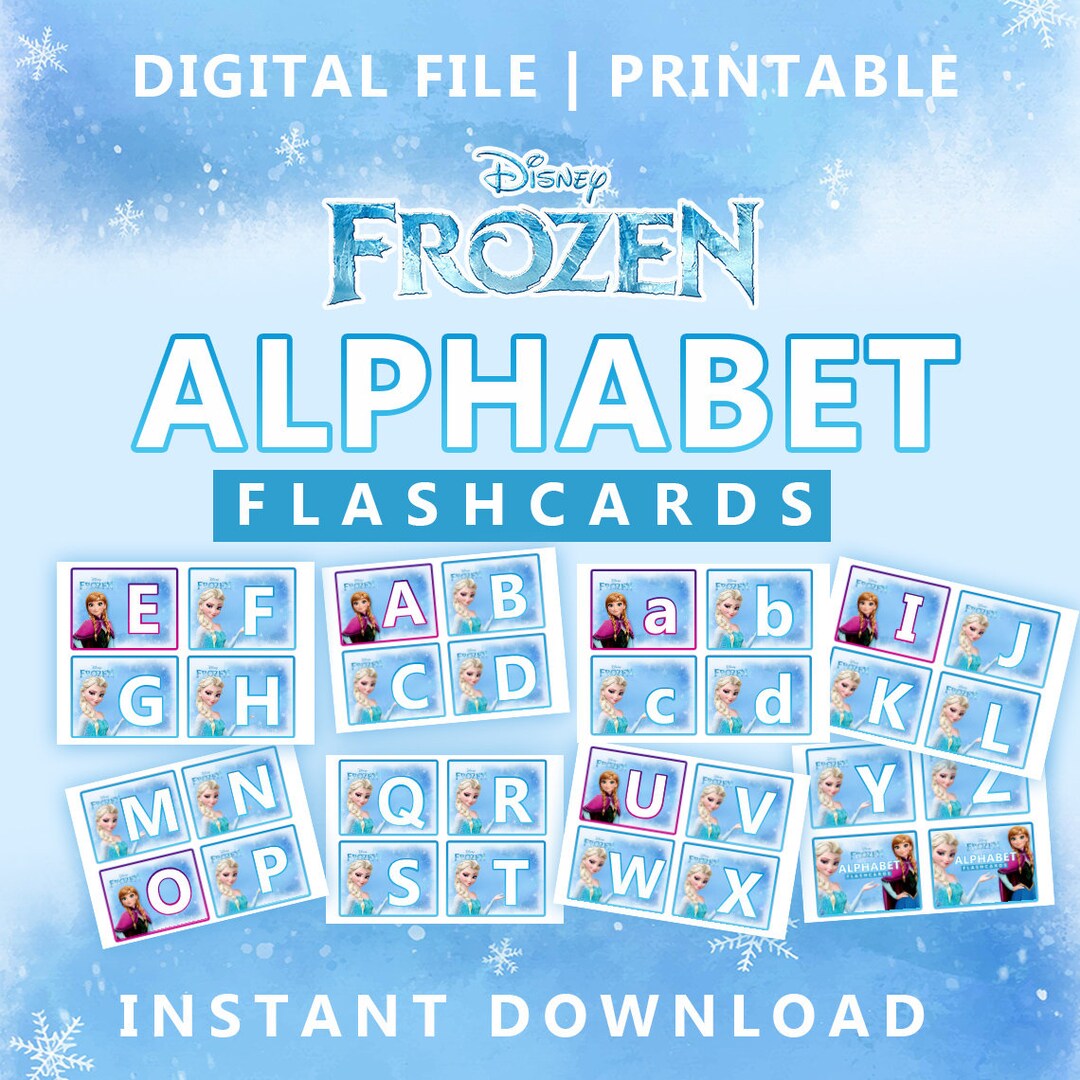 Frozen Alphabet Flashcards Digital Download Printable - Etsy México