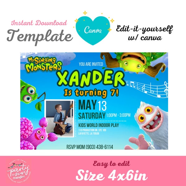 My Singing Monsters Invitation - Etsy