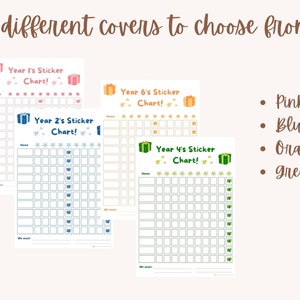 Grade 1-6 Sticker Chart | ENGLISH VERSION - Etsy