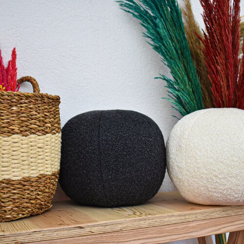 Puffy Boucle Sphere Ball Pillow Boucle Round Ball Cushion - Etsy