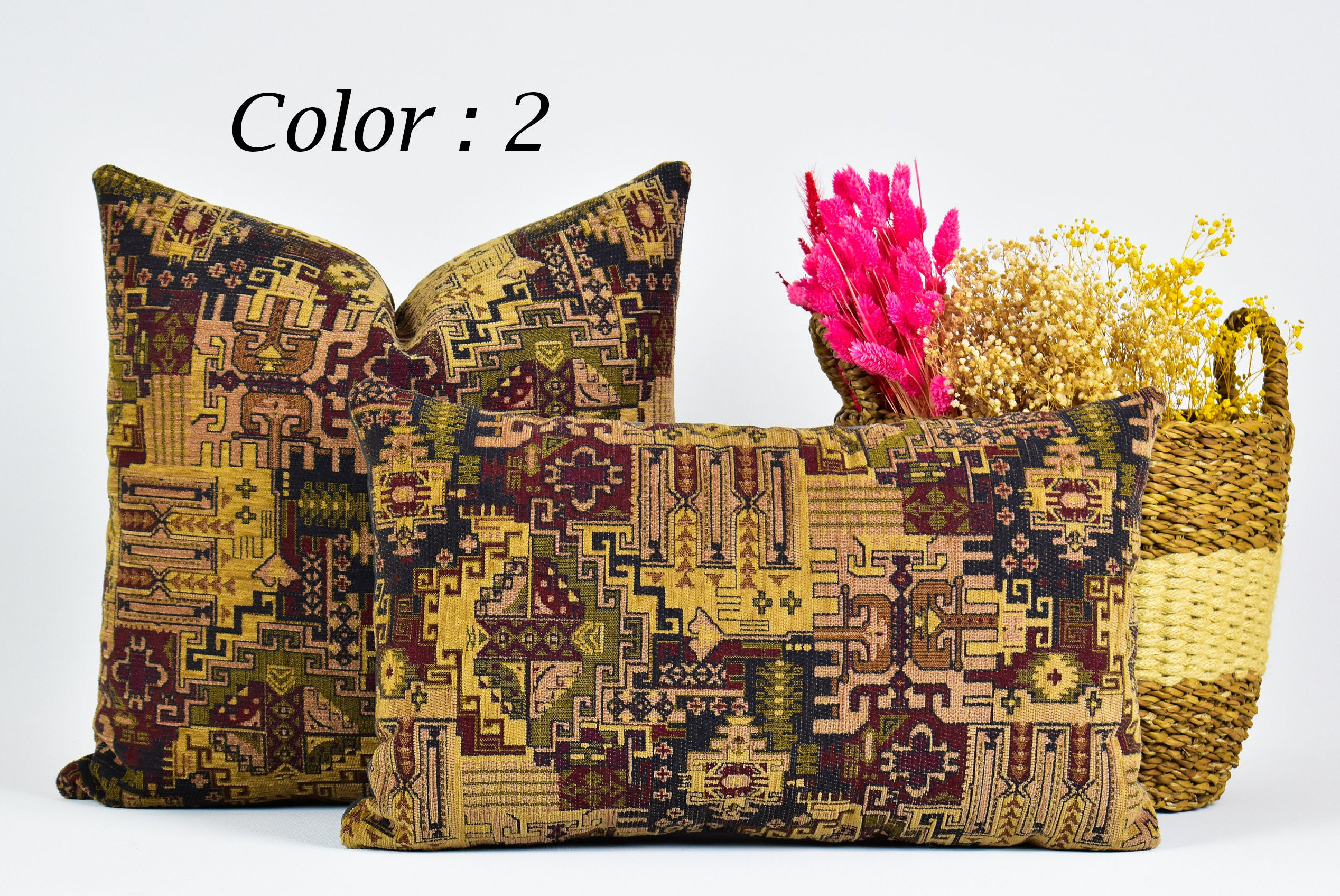 Any Size Red Turkish Kilim Throw Pillow Cover Dark Red - Etsy UK