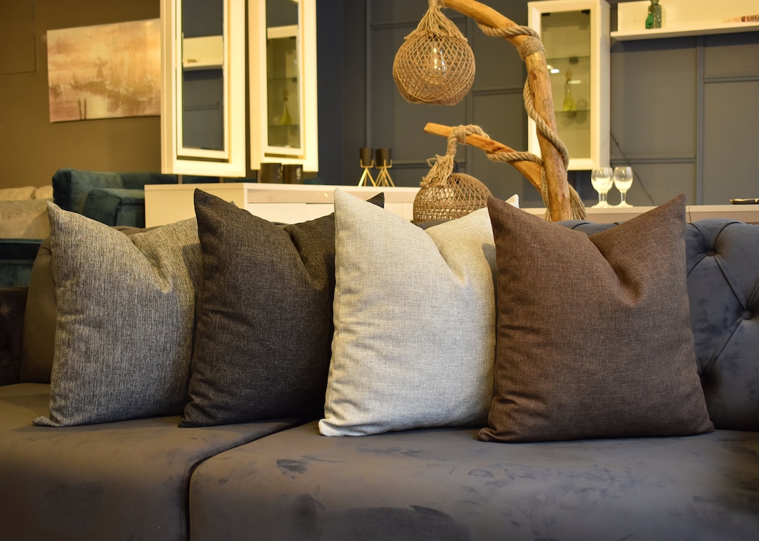 Any Size Linen Pillow Cover, Solid Color Woven Linen Throw Pillow, Soft ...