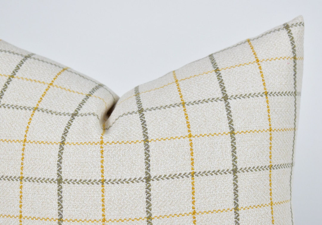 Cream Plaid Pillow Cover, Striped Boho Throw Pillow Cover, Check ...