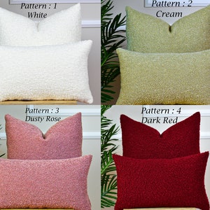 Red Textured Boucle Pillow Cover,unique Soft Boucle Cushion,cozy Boucle ...