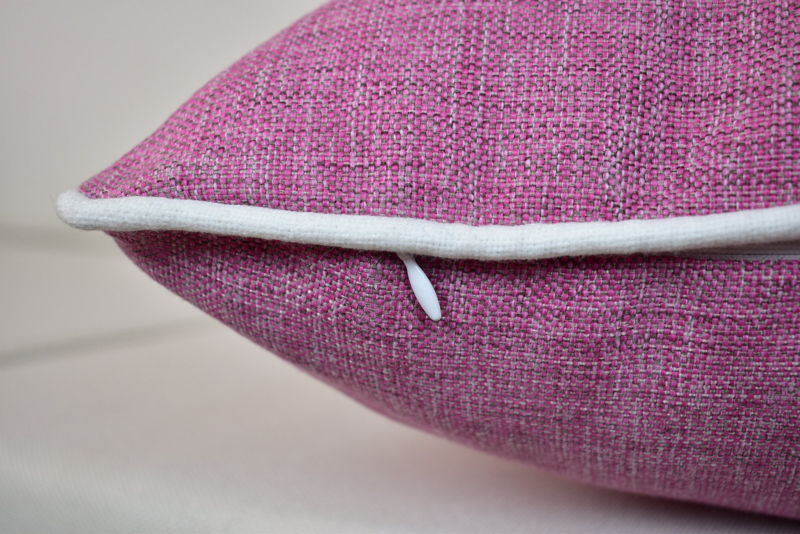 Linen Pillow With Piping, Ornamental Throw Pillow Cover, Washable Linen ...