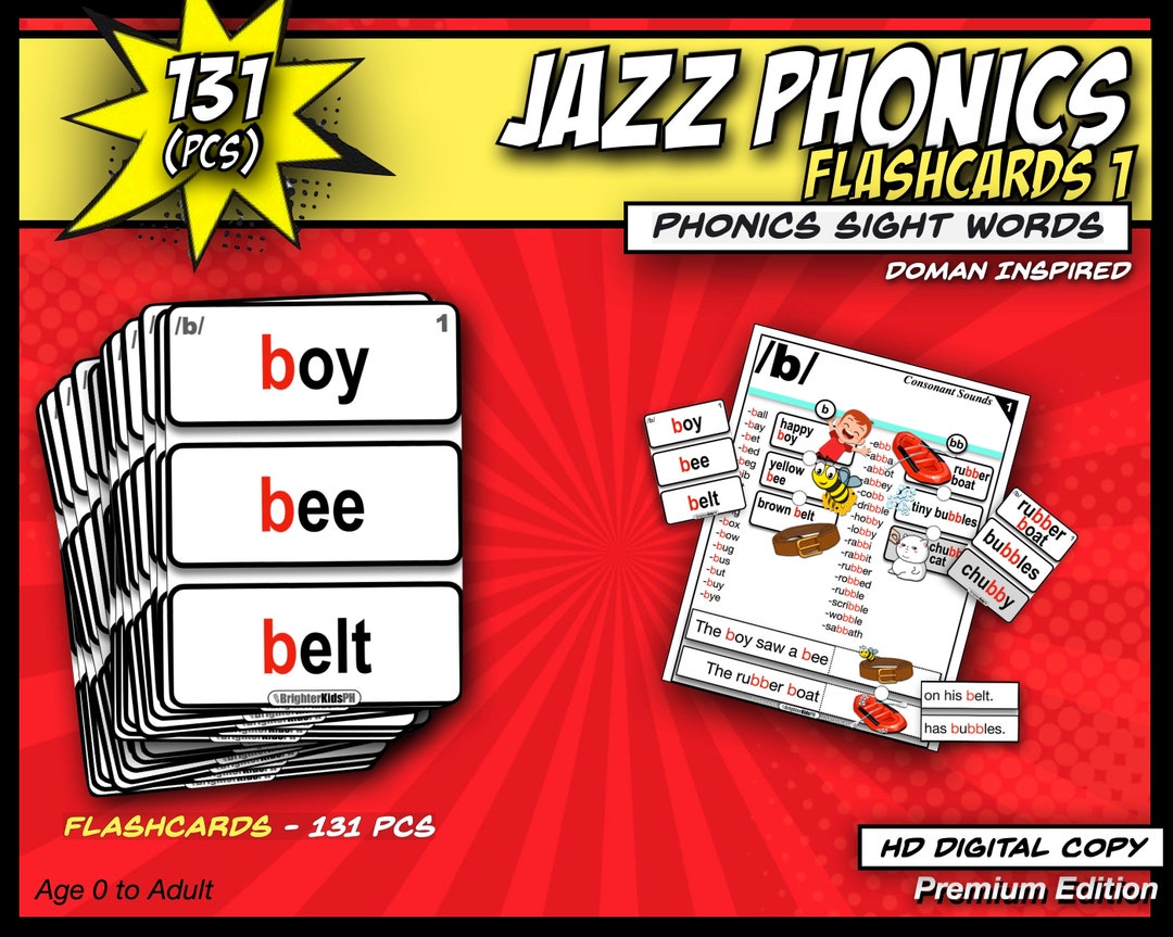 Jazz Phonics Flashcards | Digraph Flashcard | Sight Words | Doman ...