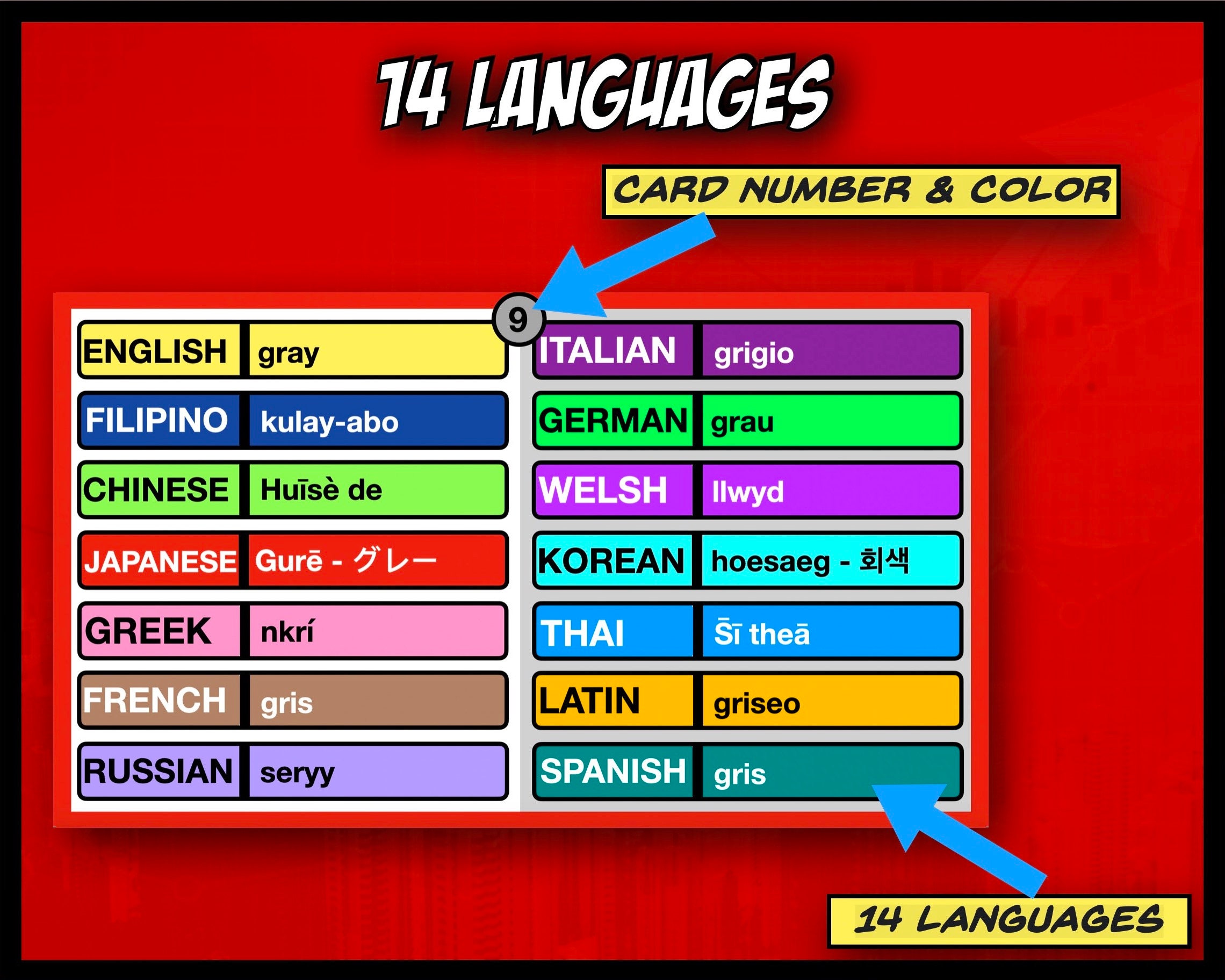 Color Flashcards | Multilingual Set | Color Combinations | Montessori ...