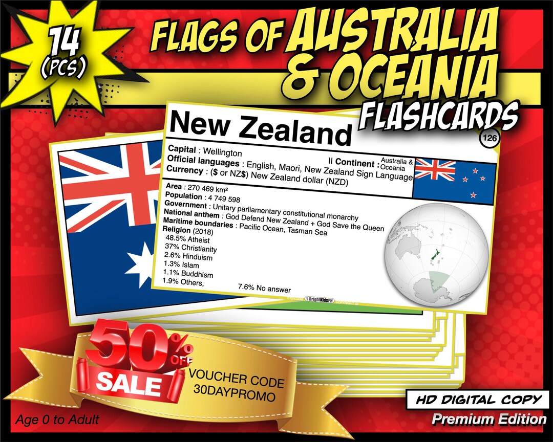 Flags of Australia and Oceania Flashcards | Australia Oceania Continent ...