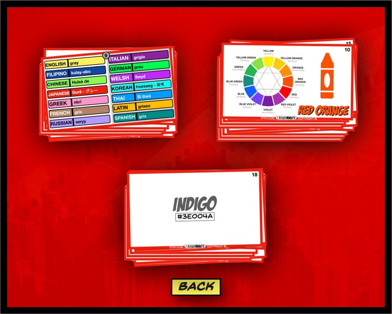 Color Flashcards | Multilingual Set | Color Combinations | Montessori ...