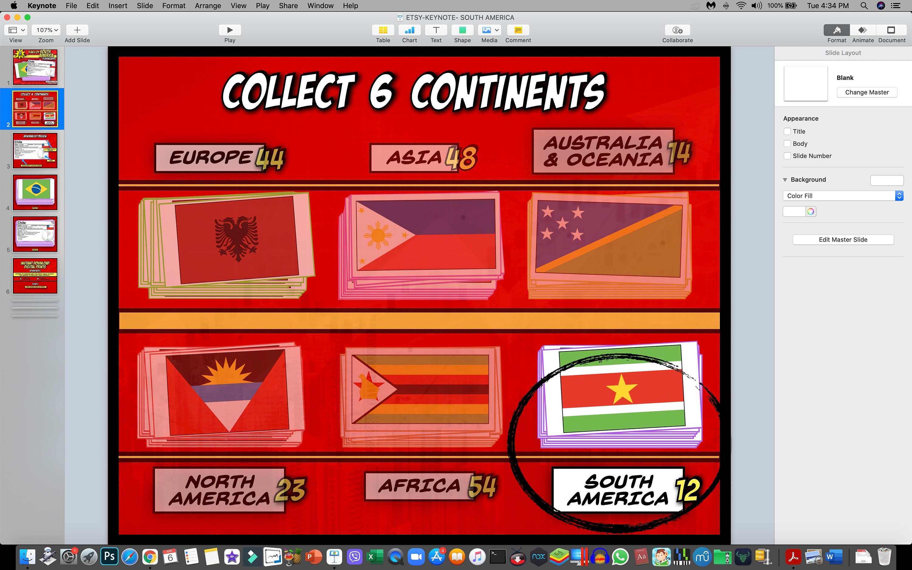 Flags of South America Flashcards | South America Continent | Map ...