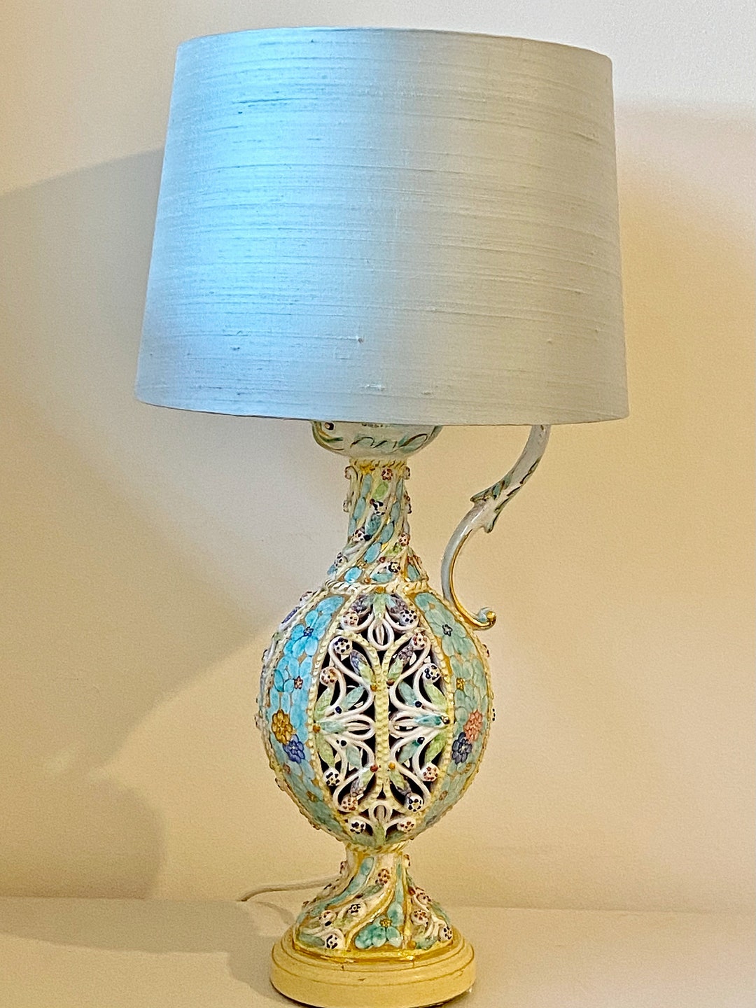 A Beautiful Pale Raw Silk Lamp Shade - Etsy