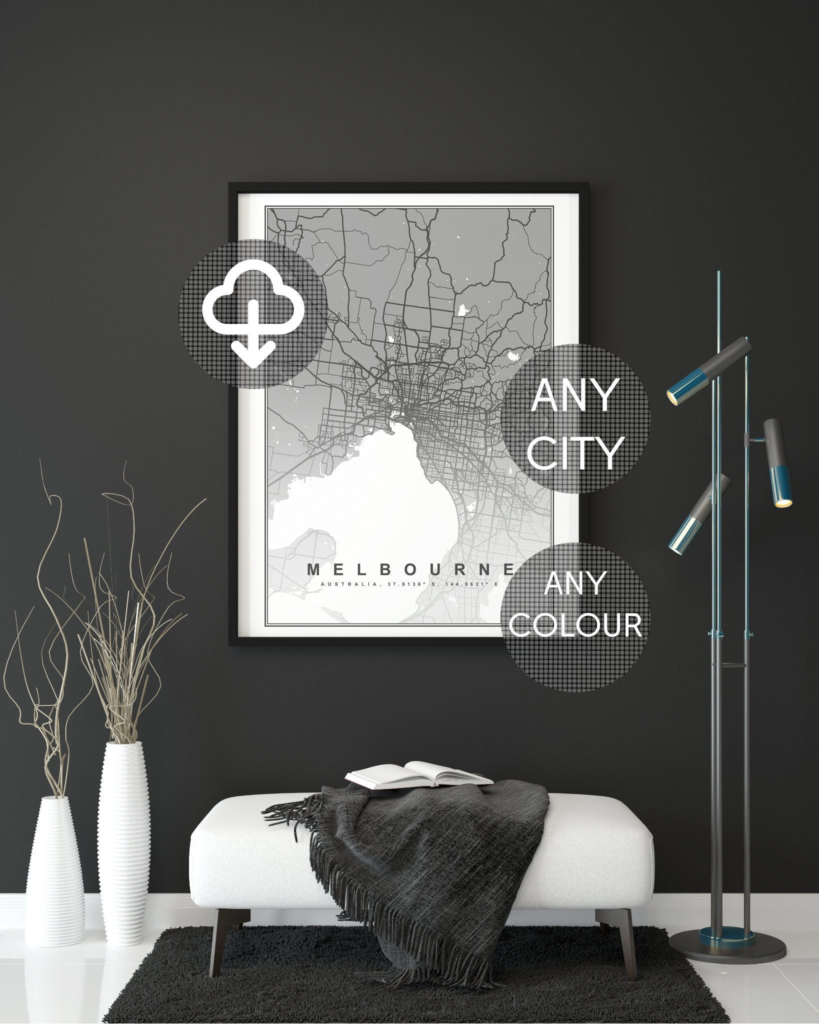 CUSTOM COLOR City Map, Personalised Map , Printable Map Wall Art ...