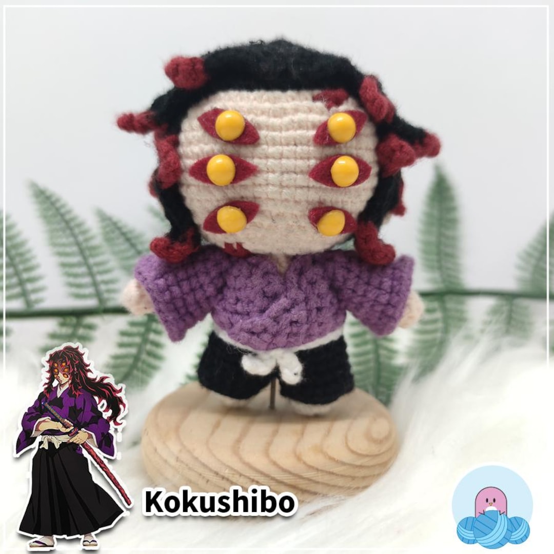 Cute Anime Plush Dolls Inspired by Kokushibo From Demon Slayer Keychain ...