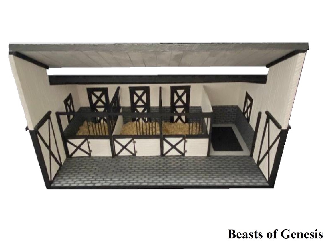 White 1:20 Scale Hand Painted Handmade Wooden Stable - Etsy