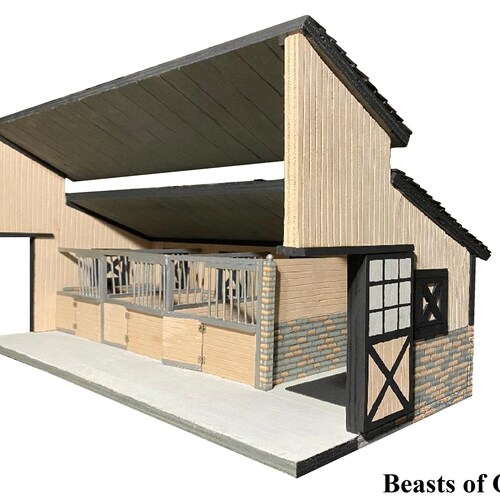 White 1:20 Scale Hand Painted Handmade Wooden Stable - Etsy