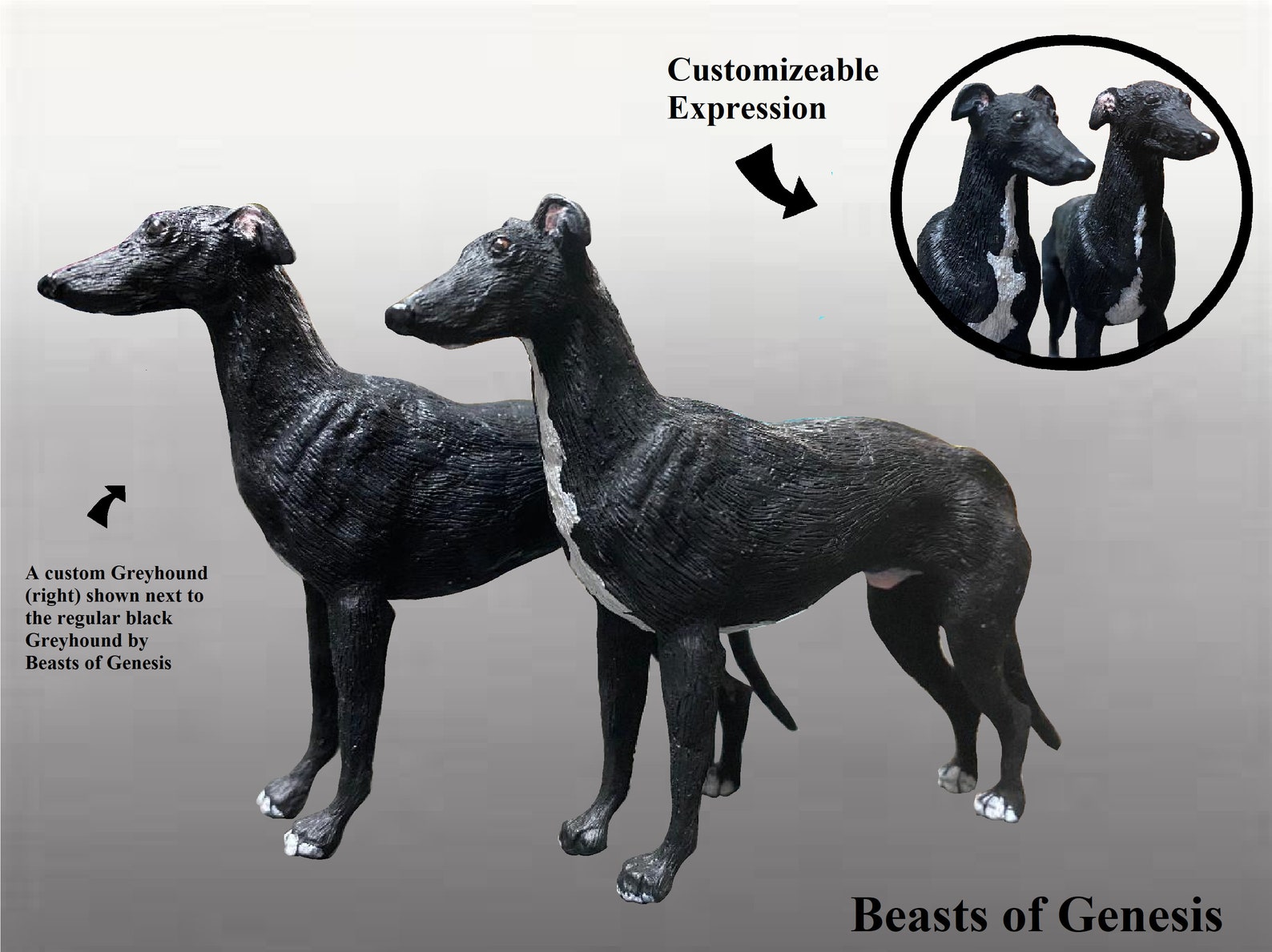 Your Greyhound in Miniature Customizable Hand Painted Resin Greyhound ...