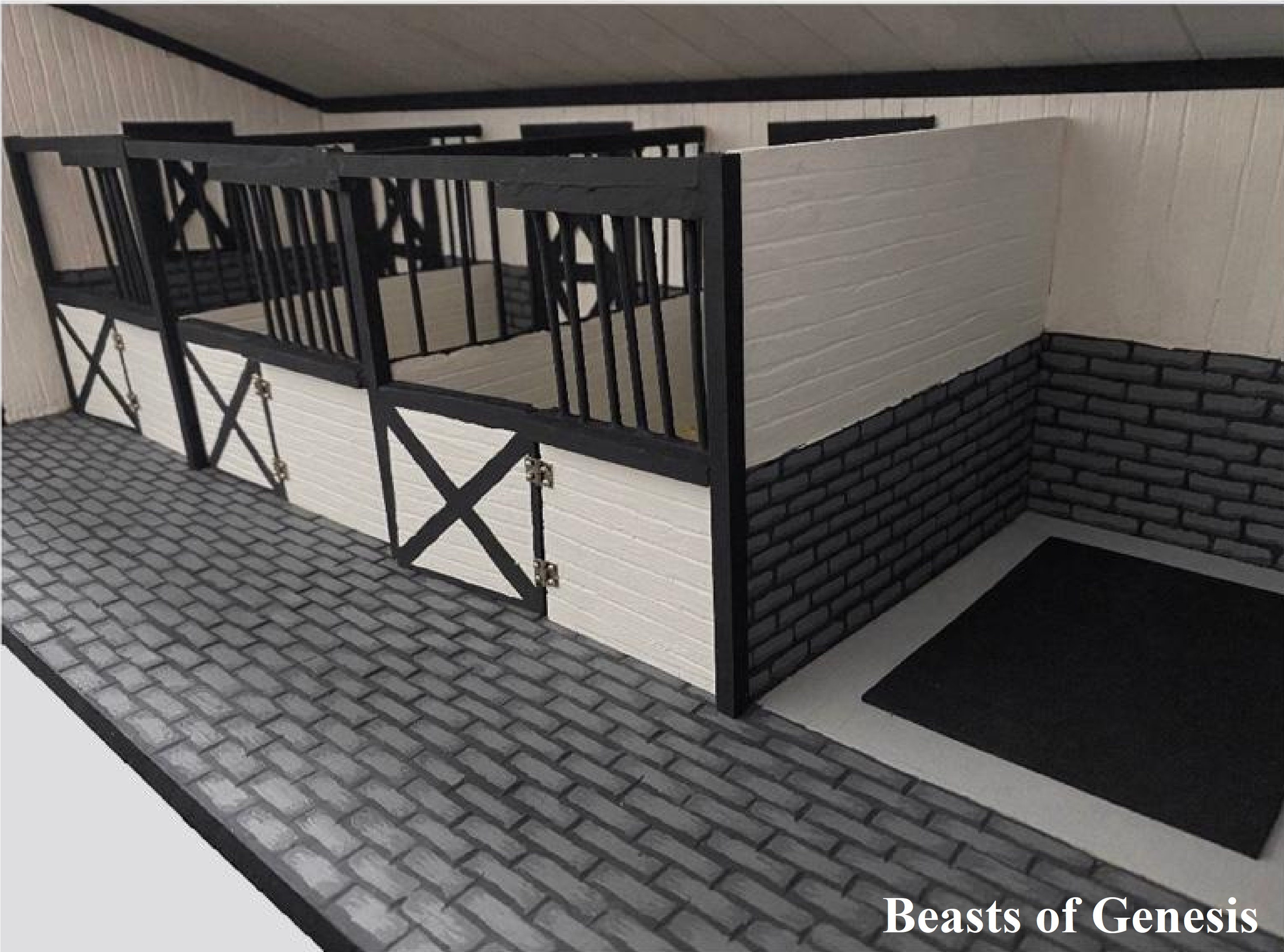 White 1:20 Scale Hand Painted Handmade Wooden Stable | Etsy