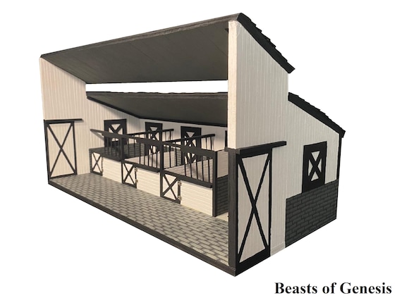 White 1:20 Scale Hand Painted Handmade Wooden Stable - Etsy