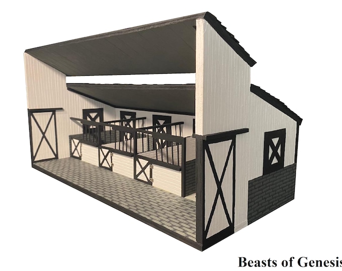 White 1:20 Scale Hand Painted Handmade Wooden Stable - Etsy