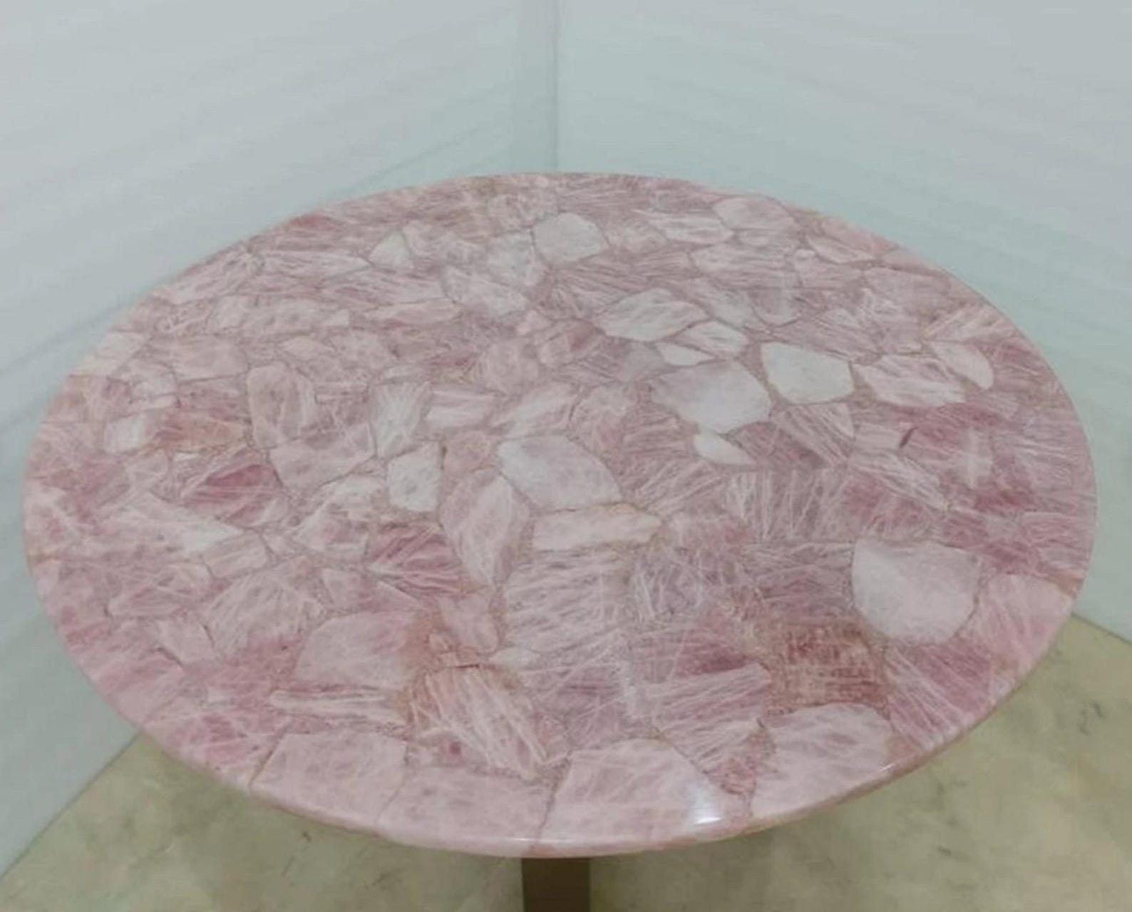 Pink Marble Coffee Tabletop: Rose Quartz Resin Art Patio Table - Etsy