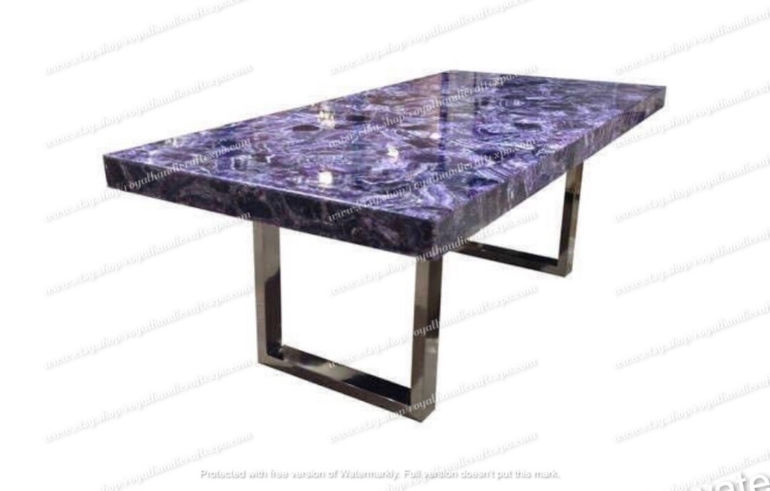 Amethyst Agate Stone Table Top: Handmade Mystical Decor - Etsy