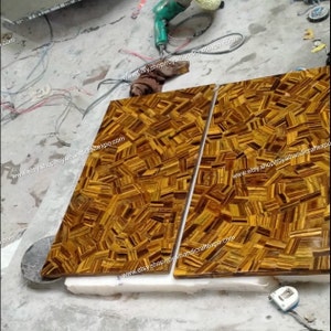 Tiger Eye Marble Coffee Table, Yellow Tiger Eye Centre Table, Marble ...